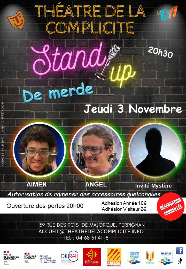 Perpignan/ Jeudi 3 novembre : soirée « Stand Up de Merde » avec deux ...